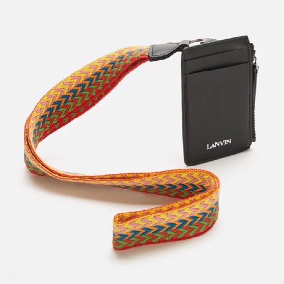 Lanvin | Bags | Lanvin Unisex Logo Monogram Calf Leather Lanyard Card ...